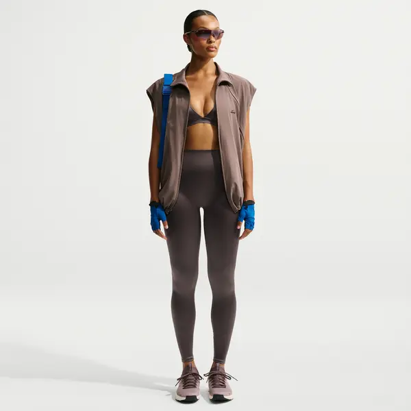 Nike Skims Satin Shine High-waisted Bonded 26" Leggings - Brown