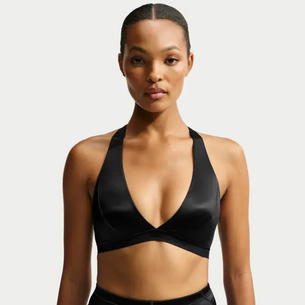 Nike Skims Satin Shine Halter Bra - Black