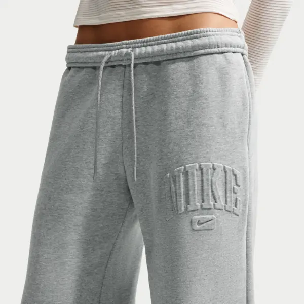 Nike Studio Fleece Medium Weight Mid-rise Wide-leg Pants - Grey