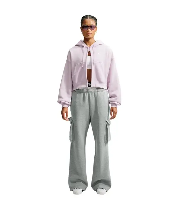 Nike Studio Fleece Medium Weight Oversized High-rise Cargo Pants - Grey