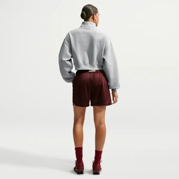 Nike Studio Fleece Medium Weight Oversized 1/4-zip Cropped Top - Grey