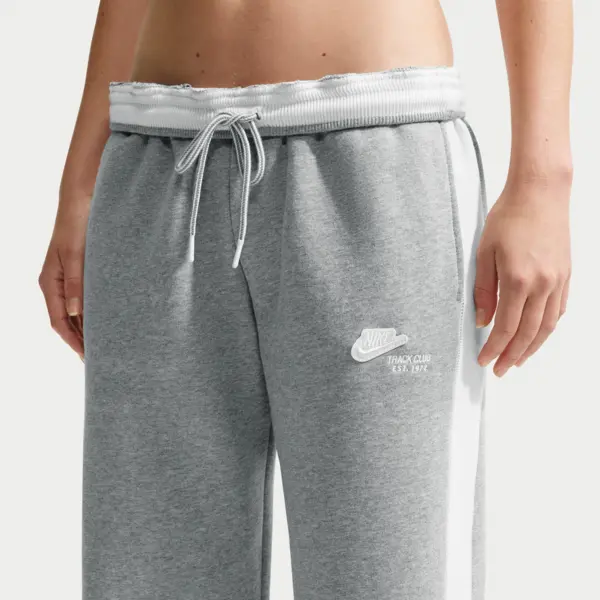 Nike Studio Fleece Medium Weight Run Club Mid-rise Track Pants - Grey