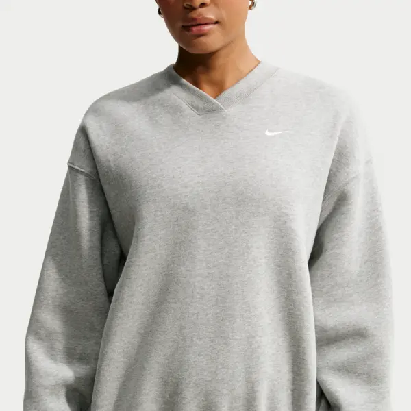 Nike Studio Fleece Medium Weight Oversized V-neck Top