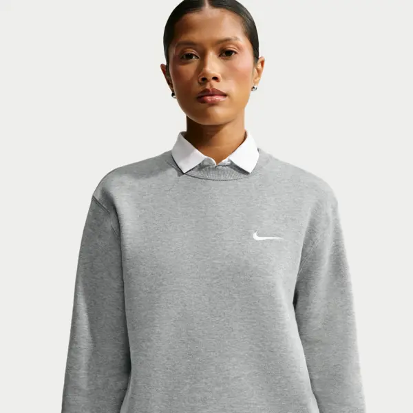 Nike Studio Fleece Medium Weight Crewneck Sweatshirt - Grey