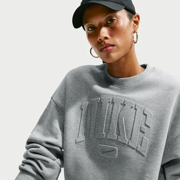 Nike Studio Fleece Oversized Embossed Crew