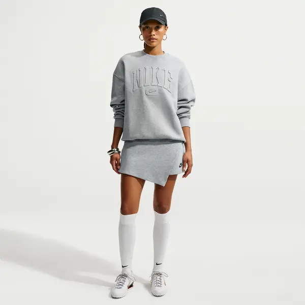 Nike Studio Fleece Oversized Embossed Crew