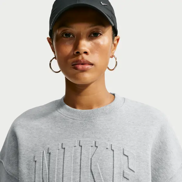 Nike Studio Fleece Oversized Embossed Crew