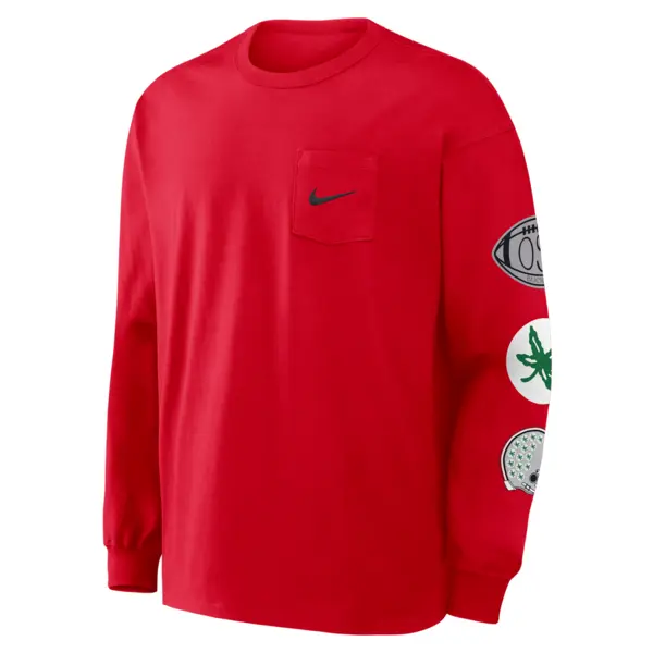Nike Ohio State Academic Max90 Pocket College Long-sleeve T-shirt - Red