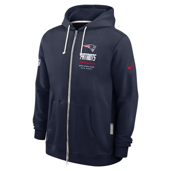 Nike New England Patriots Sideline Standard Issue Dri-fit Nfl Full-zip Hoodie - Blue
