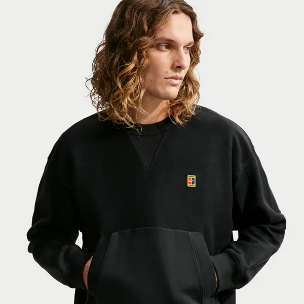 Nike Club Rules French Terry Crew-neck Sweatshirt - Black