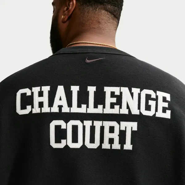Nike Club Rules French Terry Crew-neck Sweatshirt - Black
