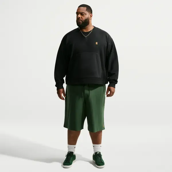 Nike Club Rules French Terry Crew-neck Sweatshirt - Black