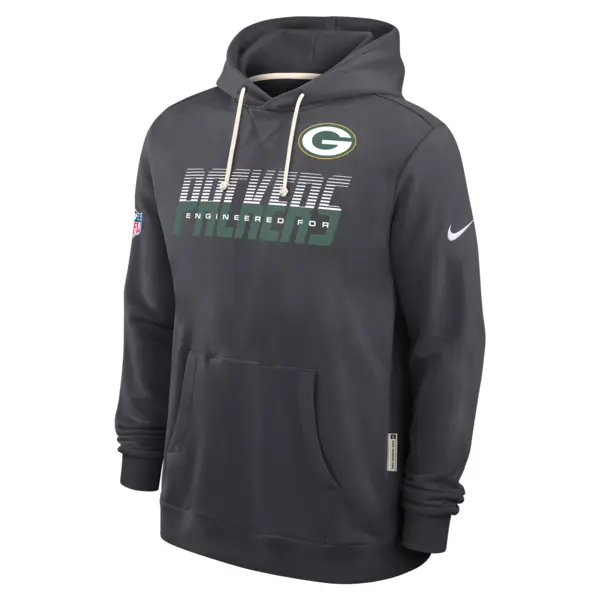 Nike Green Bay Packers Sideline Standard Issue Dri-fit Nfl Pullover Hoodie - Grey