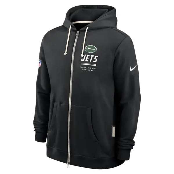 Nike New York Jets Sideline Standard Issue Dri-fit Nfl Full-zip Hoodie - Black
