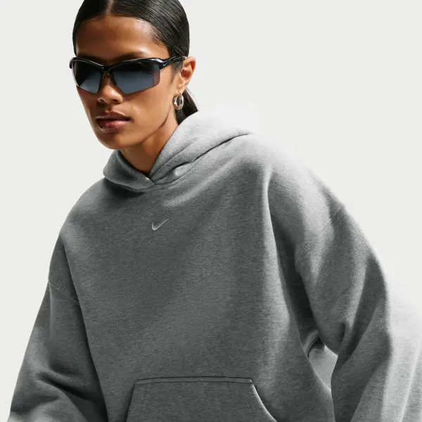 Nike Studio Fleece Oversized Pullover Hoodie - Grey