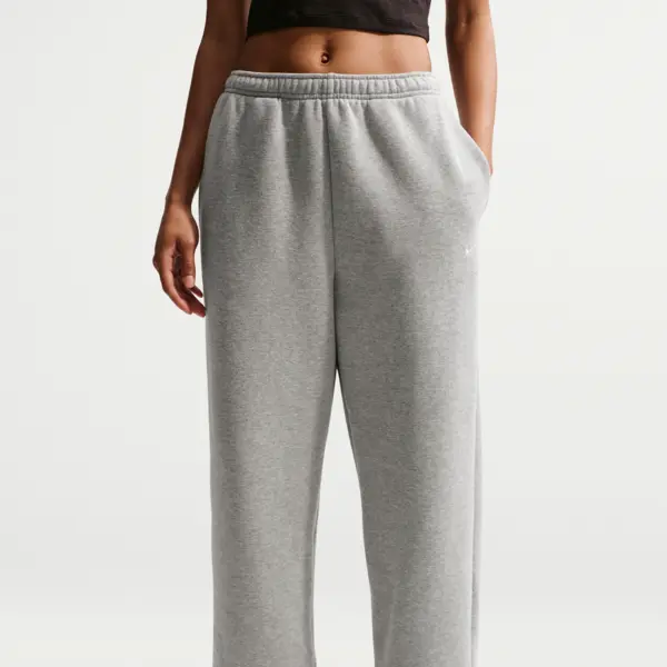 Nike Studio Fleece High-rise Oversized Cuffed Pants - Grey
