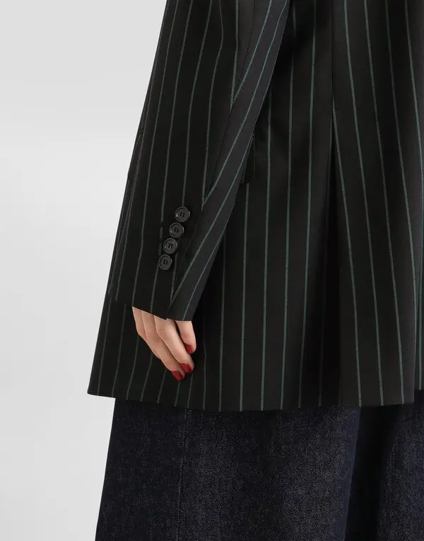 Dolce & Gabbana Double-breasted Jacket In Pinstripe Wool