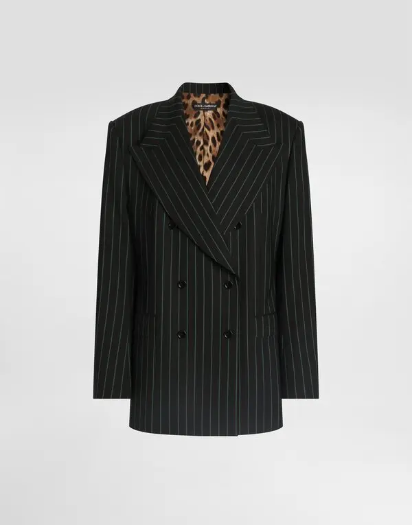 Dolce & Gabbana Pinstripe Wool Double-breasted Jacket - Multicolor