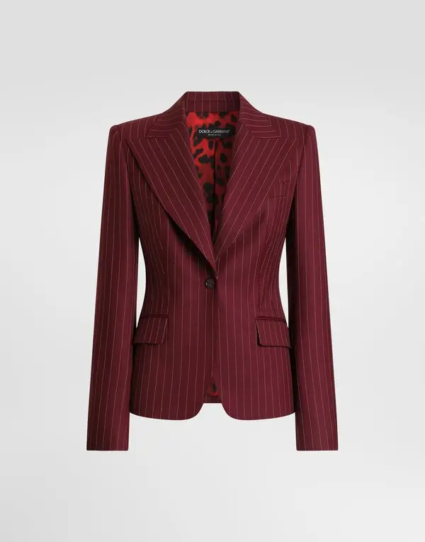 Dolce & Gabbana Single-breasted Pinstripe Wool Jacket