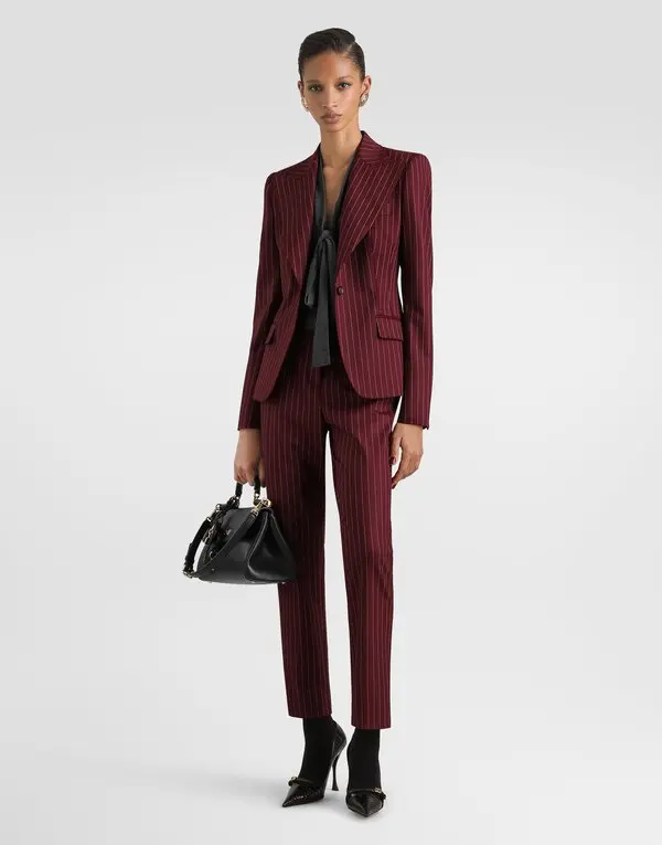 Dolce & Gabbana Single-breasted Pinstripe Wool Jacket