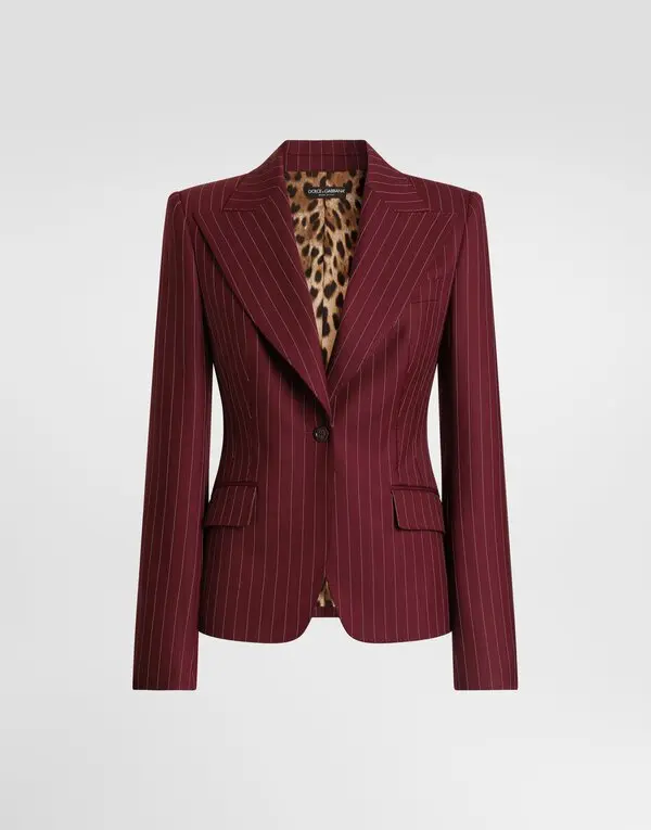 Dolce & Gabbana Single-breasted Pinstripe Wool Jacket