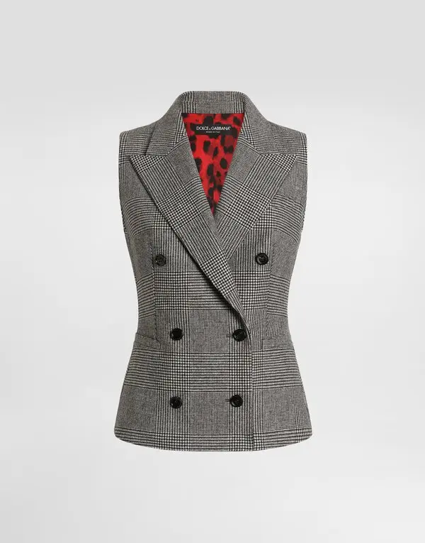 Dolce & Gabbana Glen Plaid Flannel Vest