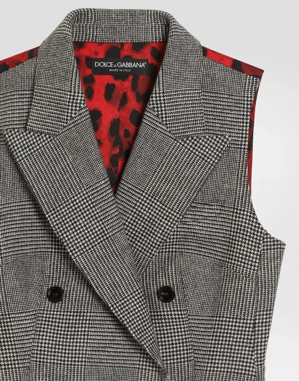 Dolce & Gabbana Glen Plaid Flannel Vest