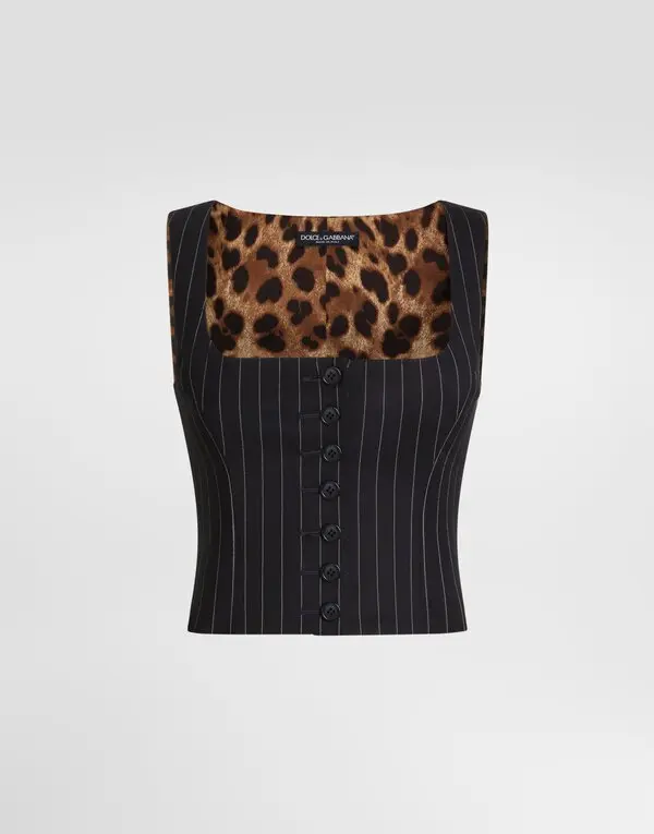 Dolce & Gabbana Pinstripe Wool Vest