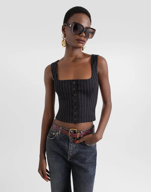Dolce & Gabbana Pinstripe Wool Vest