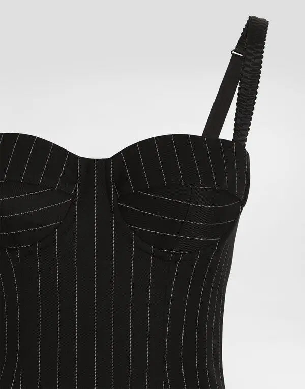 Dolce & Gabbana Pinstripe Wool Dress