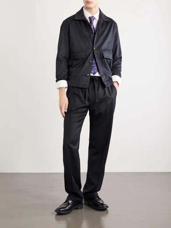 Dolce & Gabbana Sartoriale Straight-leg Pleated Wool-blend Trousers