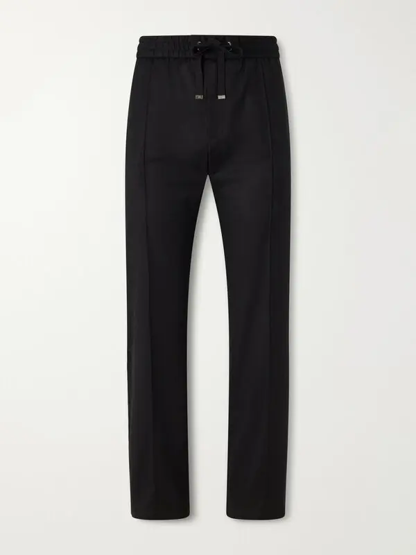 Dolce & Gabbana Sartoriale Straight-leg Wool-blend Trousers - Black