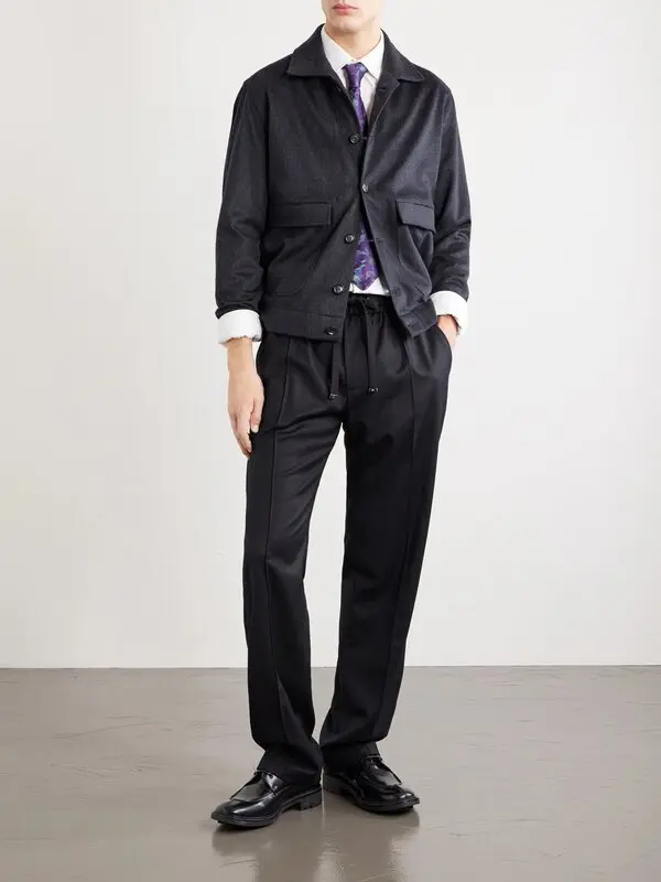 Dolce & Gabbana Sartoriale Straight-leg Wool-blend Trousers - Black