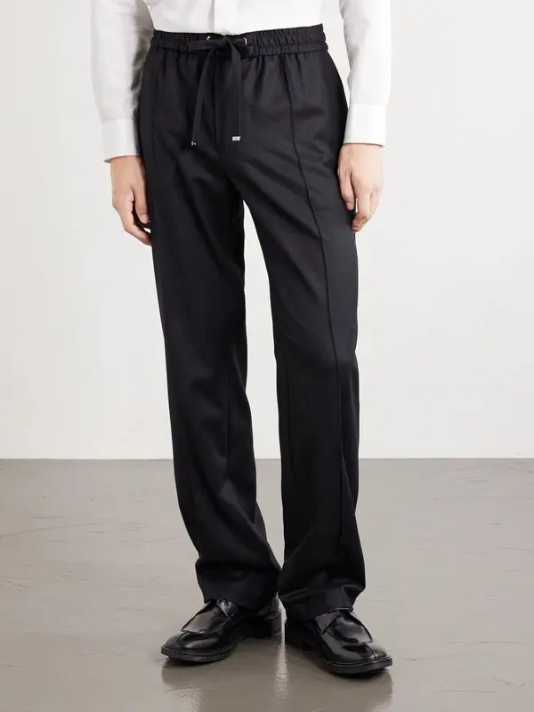 Dolce & Gabbana Sartoriale Straight-leg Wool-blend Trousers - Black