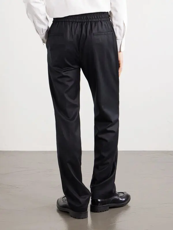 Dolce & Gabbana Sartoriale Straight-leg Wool-blend Trousers - Black