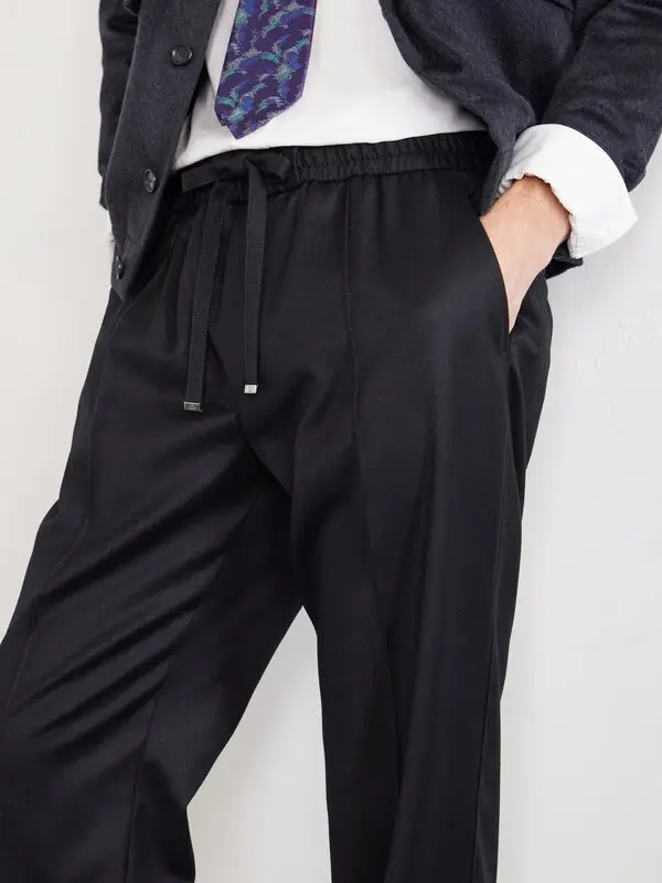 Dolce & Gabbana Sartoriale Straight-leg Wool-blend Trousers - Black