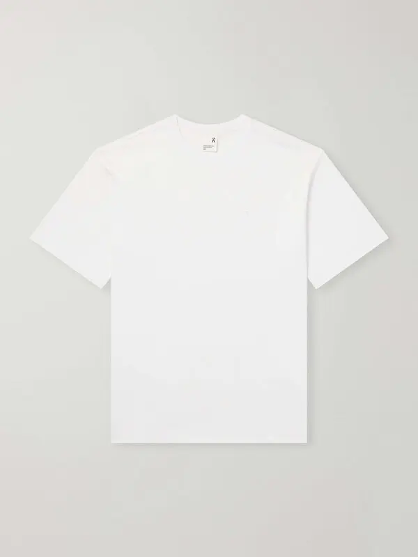 On Logo-embroidered Organic Cotton T-shirt - White