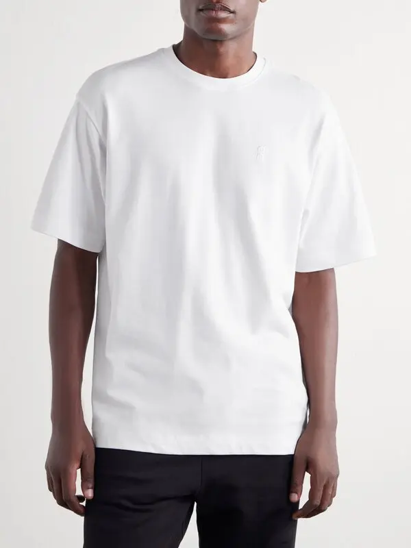 On Logo-embroidered Organic Cotton-jersey T-shirt - White