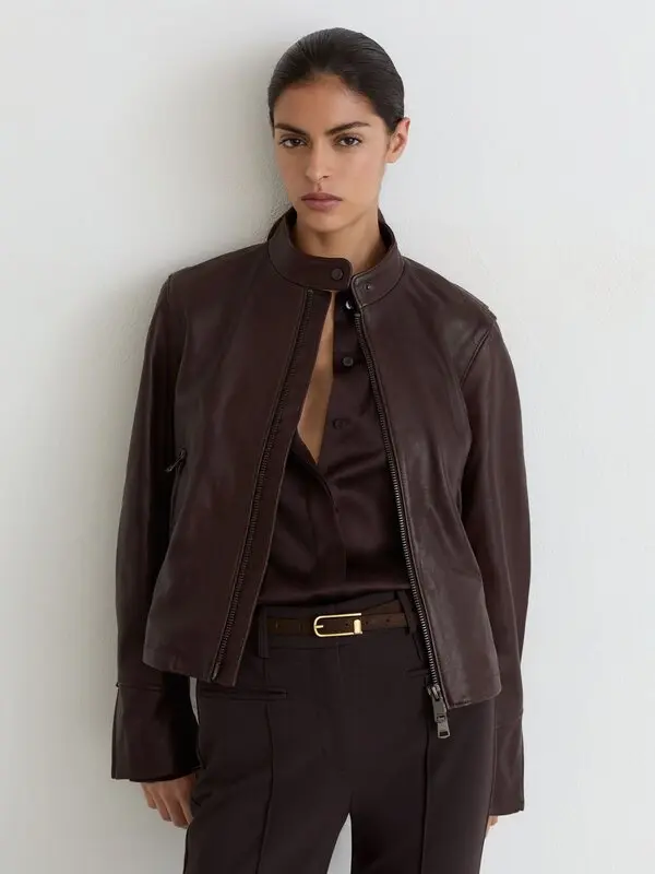 REISS Erin Leather Jacket