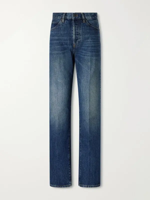 FRAME The Sotheby's Vertical High-rise Straight-leg Jeans
