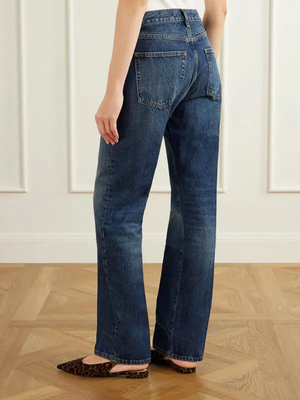FRAME The Sotheby's Vertical High-rise Straight-leg Jeans
