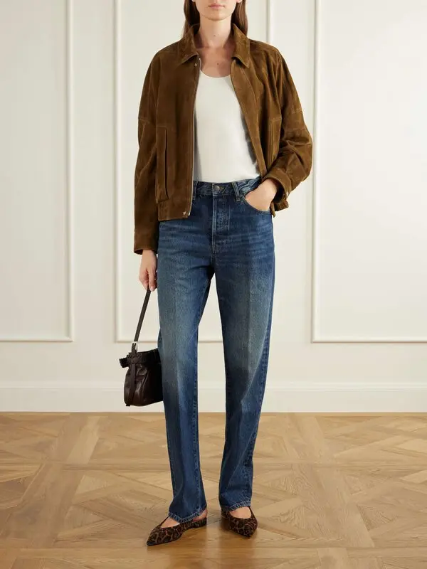 FRAME The Sotheby's Vertical High-rise Straight-leg Jeans