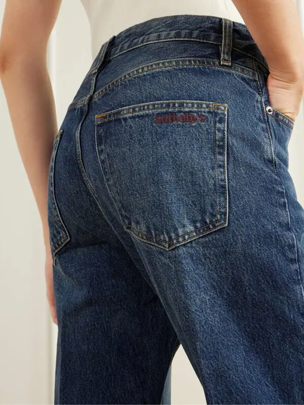 FRAME The Sotheby's Vertical High-rise Straight-leg Jeans