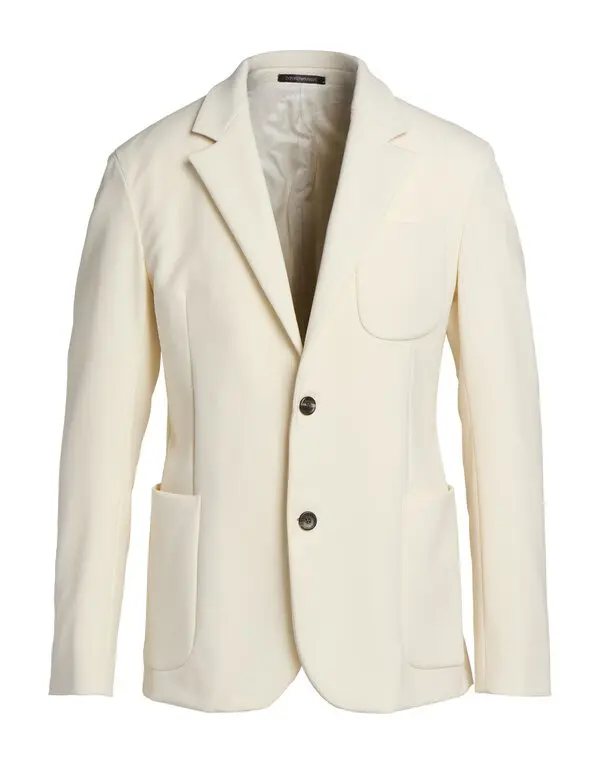 Emporio Armani Blazer Cream Size Polyester, Viscose, Elastane