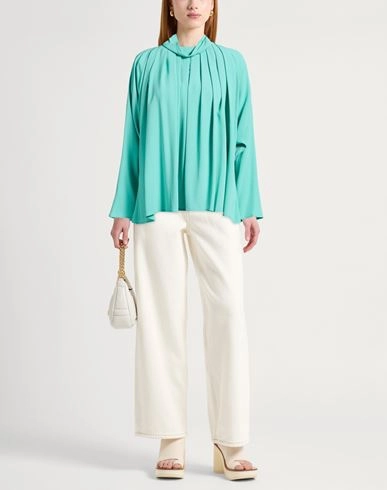 MEIMEIJ Turquoise Acetate And Silk Blend Top