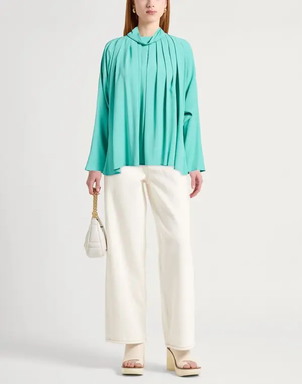 MEIMEIJ Turquoise Acetate And Silk Blend Top