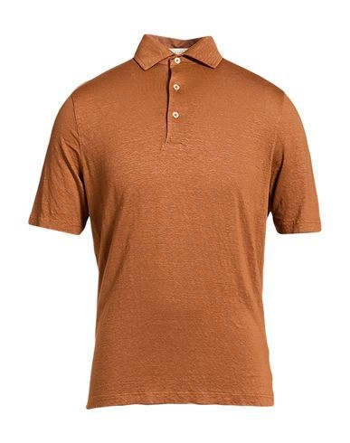 FILIPPO DE LAURENTIIS Polo Shirt Size Linen, Elastane - Camel