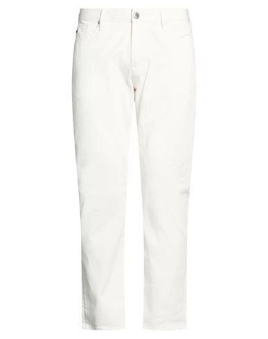 Emporio Armani Cotton Blend Gabardine Trousers - White
