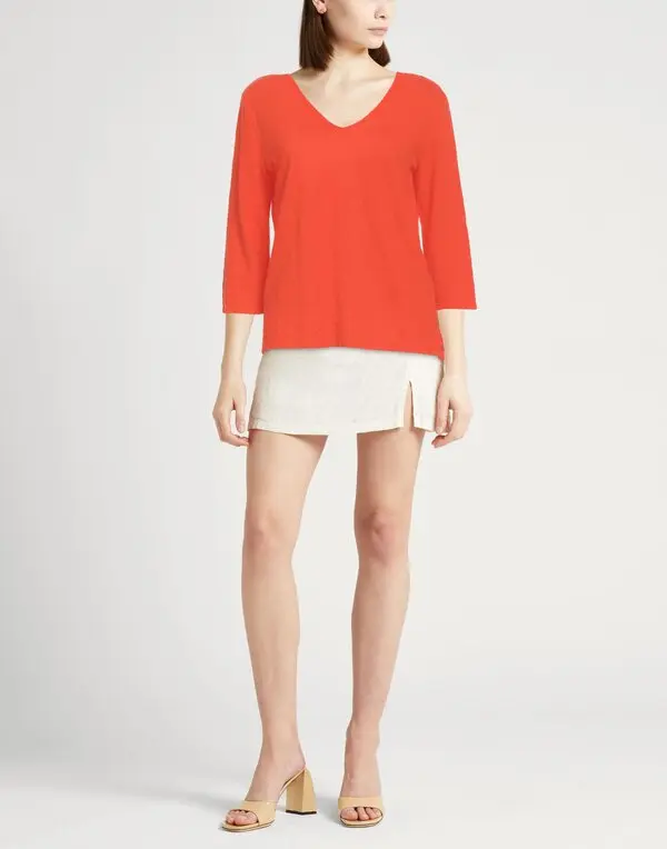 Majestic Filatures Linen & Elastane V-neck 3/4 Sleeve T-shirt