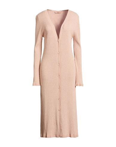 TWINSET Midi Dress Sand Size Viscose, Polyamide, Metallic Polyester